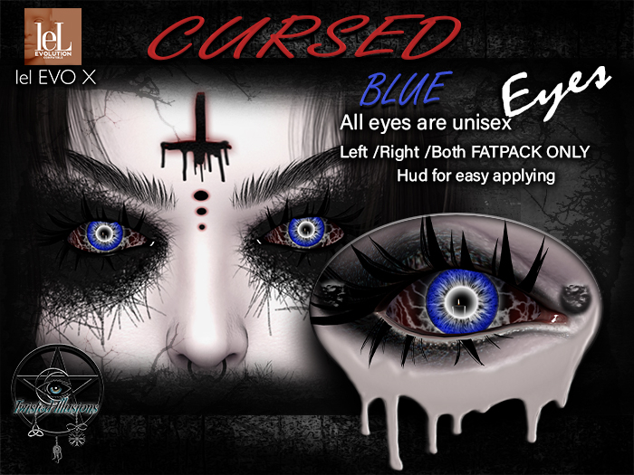 Second Life Marketplace - ++TI++ BLUE CURSED EYES LEL EVO/X (ADD TO UNPACK)